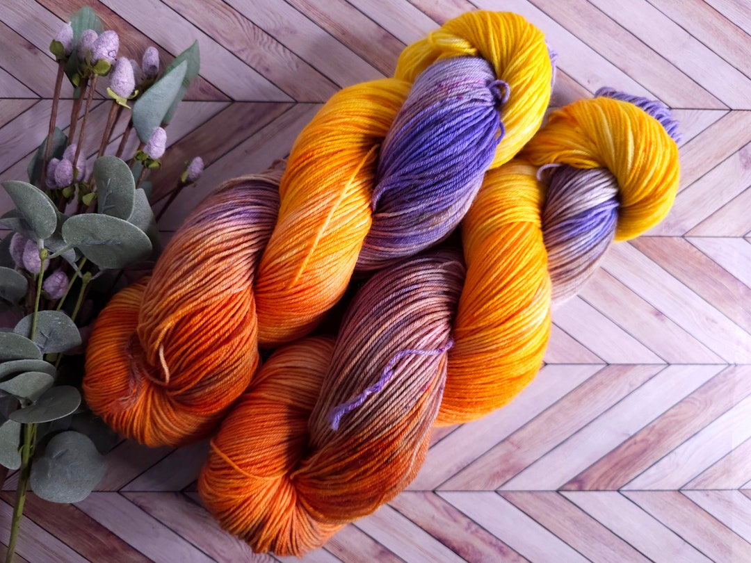 Sunset - Handdyed Yarn - Fingering/sock Yarn, DK Yarn, Worsted Yarn ...