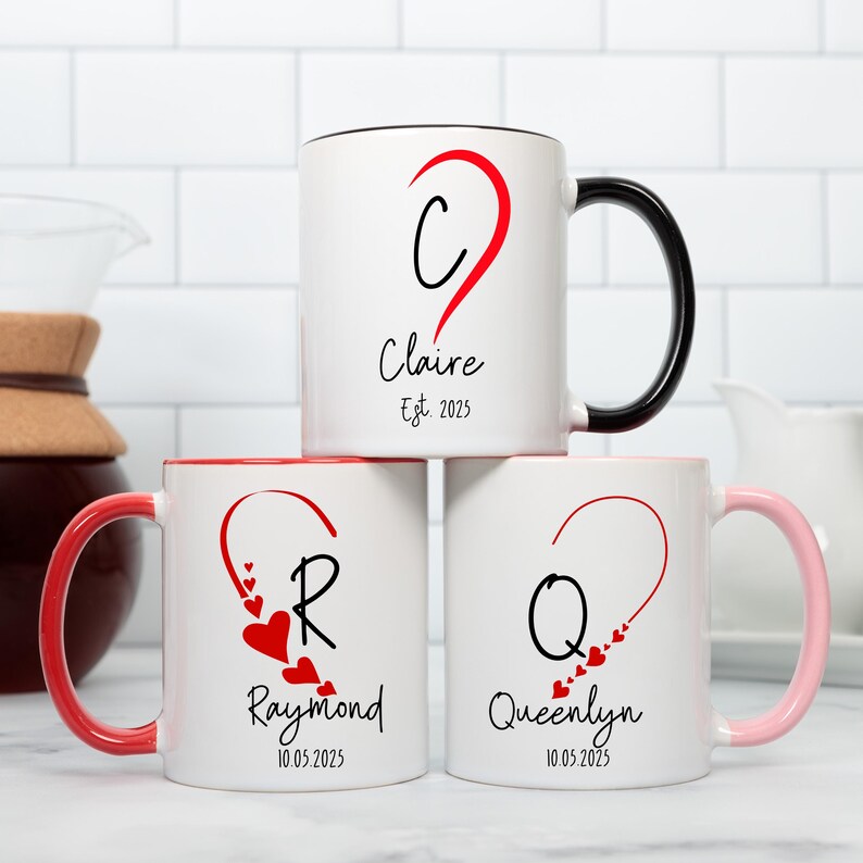 Matching Couples Mug - Heart Design | Custom Lovers & Valentine Gift ...