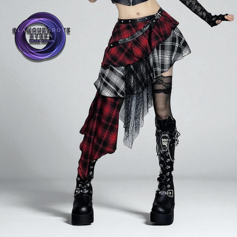 Punk Plaid Skirt - Etsy