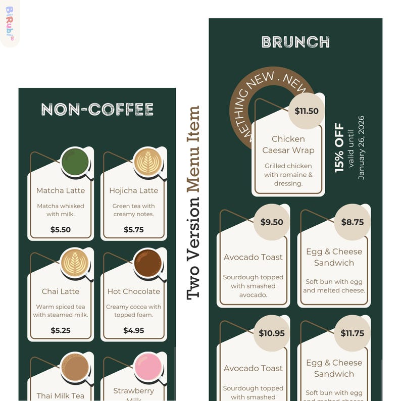 Deep Chalk Green QR Menu Website | Editable Canva Minimalist Café Menu ...