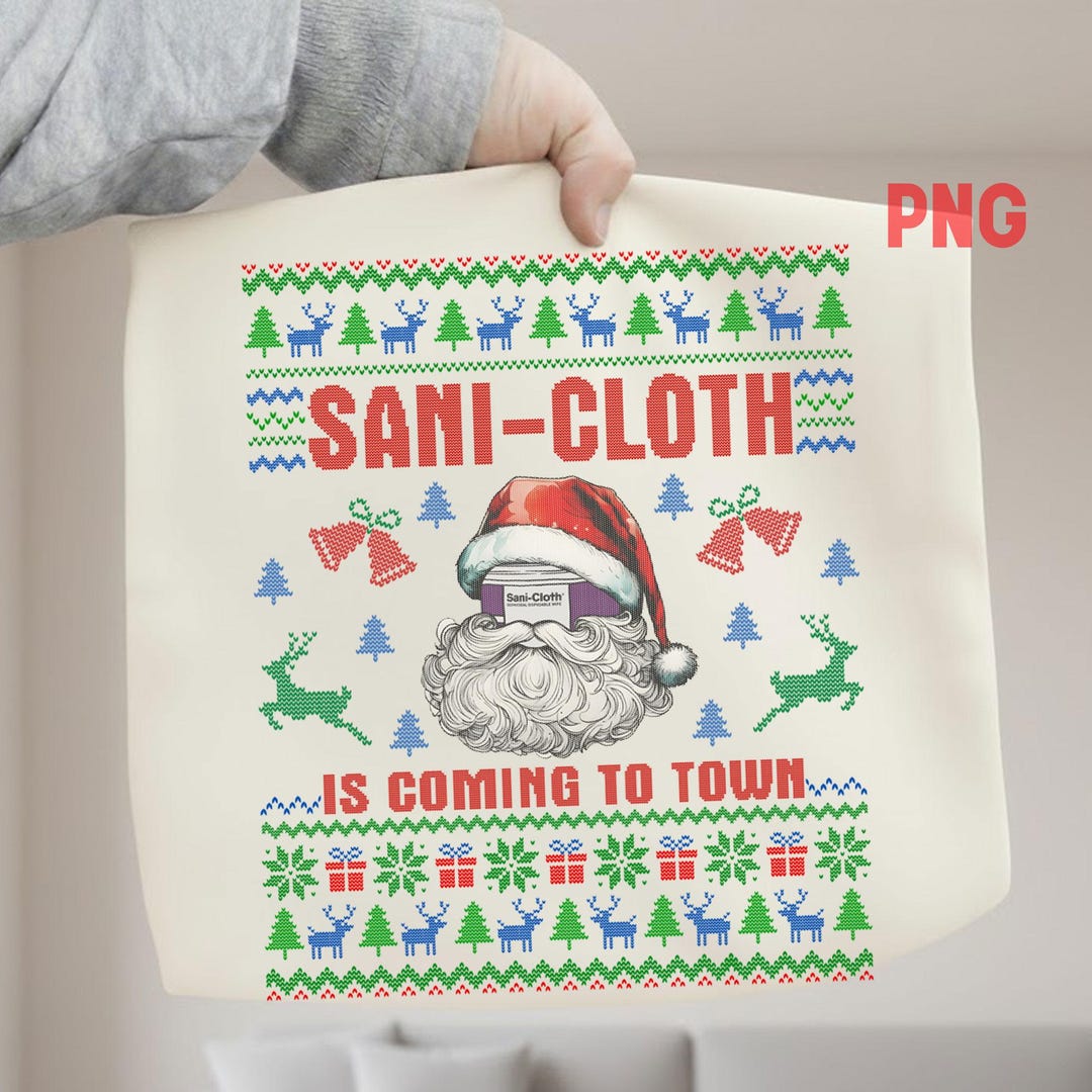 Sani Cloth is Coming to Town Png, Santa Nurse Christmas Digital ...