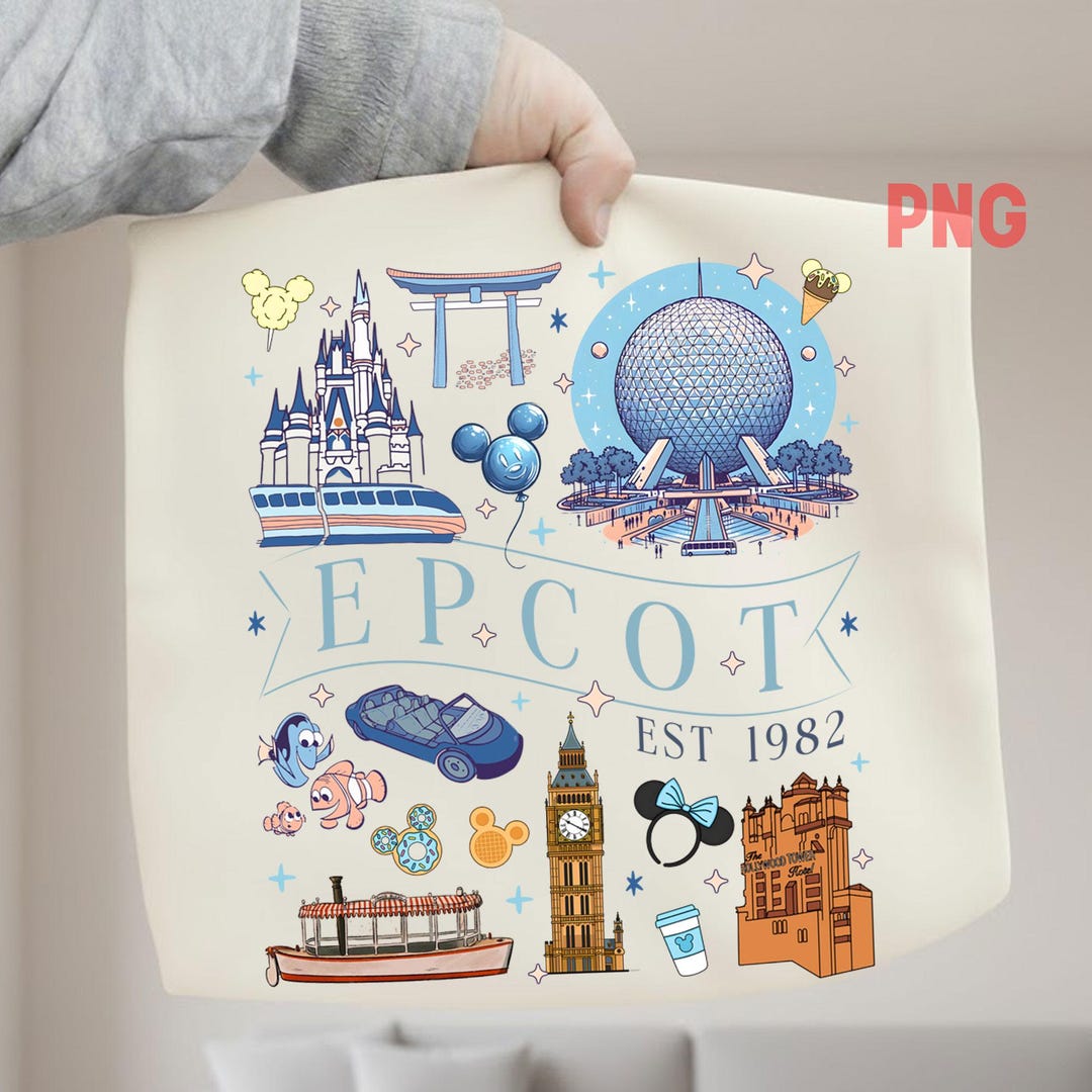Epcot EST 1982 Png, Family Vacation 2025, Theme Park for Holiday - Etsy
