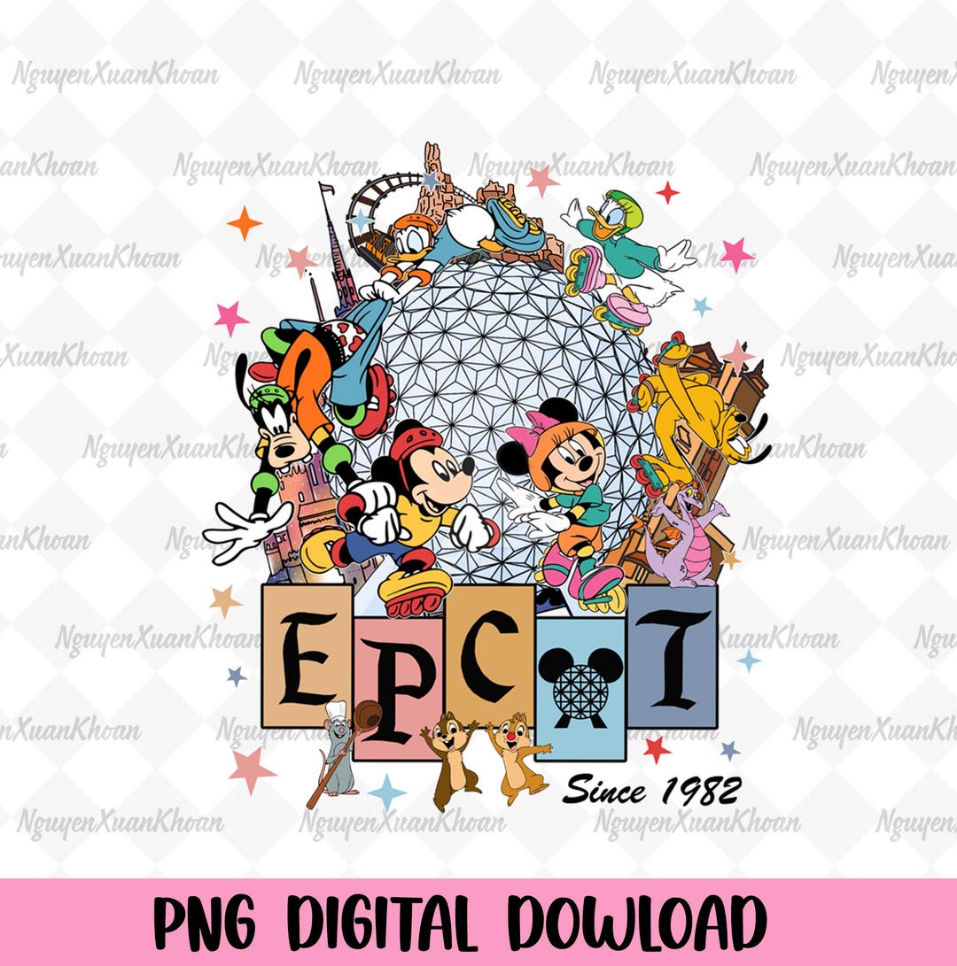 Epcot Png, Mouse and Friends Epcot Png, Family Vacation Digital ...