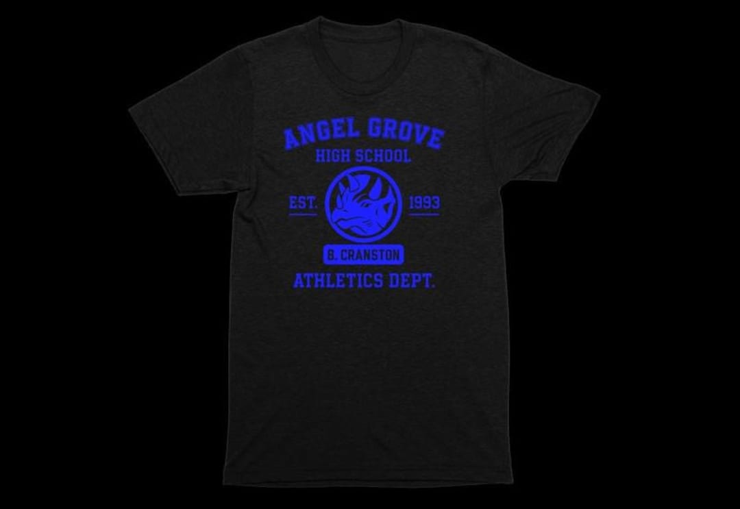Blue Rangers Billy – Angel Grove High School Athletics Shirt | Retro ...