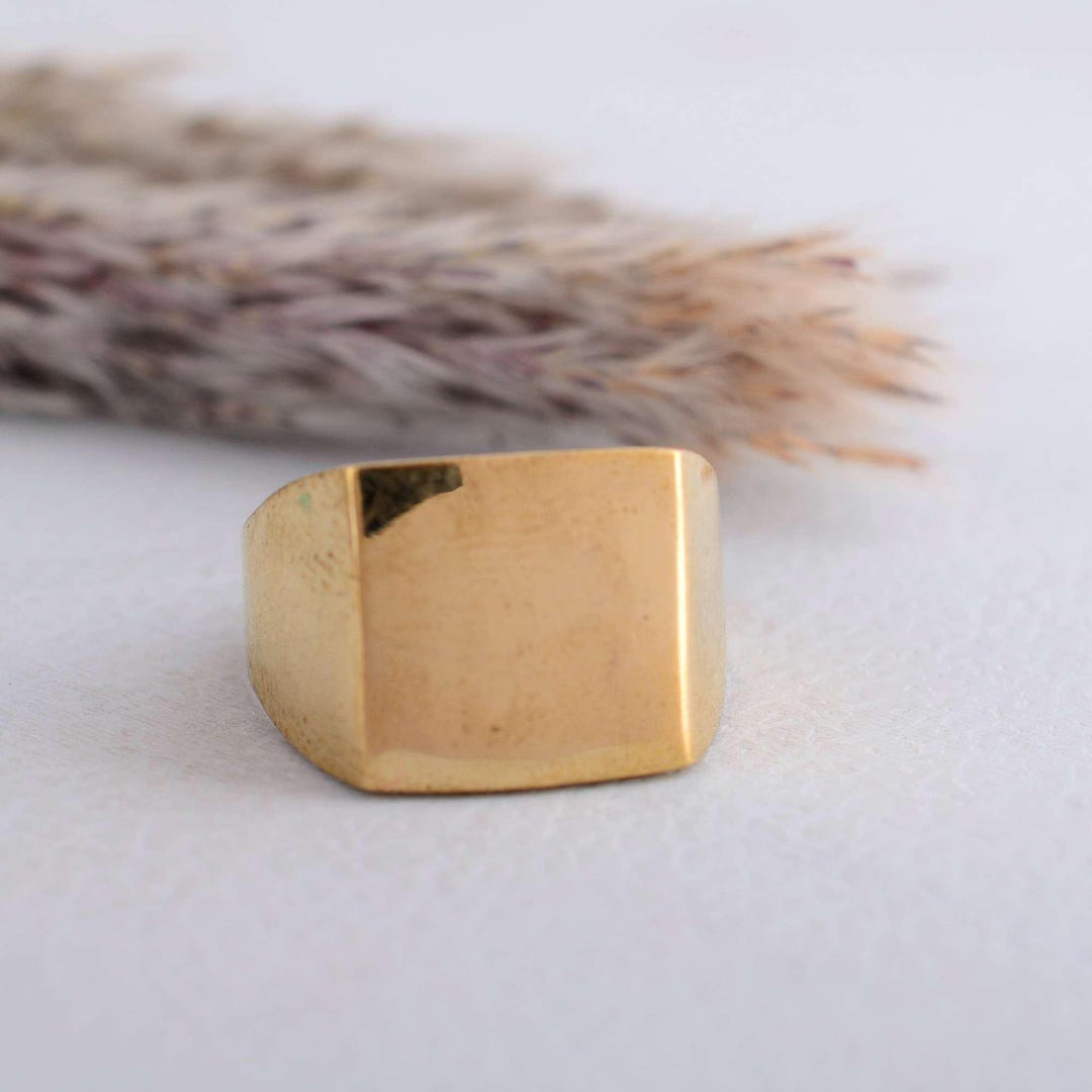 Handmade Brass Rectangle Band Ring – Bold Geometric Statement Jewelry ...