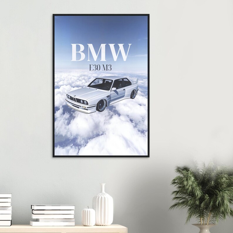 BMW E30 M3 Poster – Classic Car Wall Art, Vintage BMW Poster Print ...