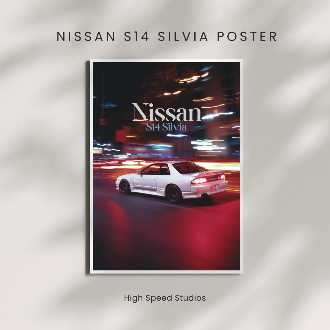 Nissan Silvia S14 Poster – JDM Car Wall Art, Drift Car Print, Japanese ...