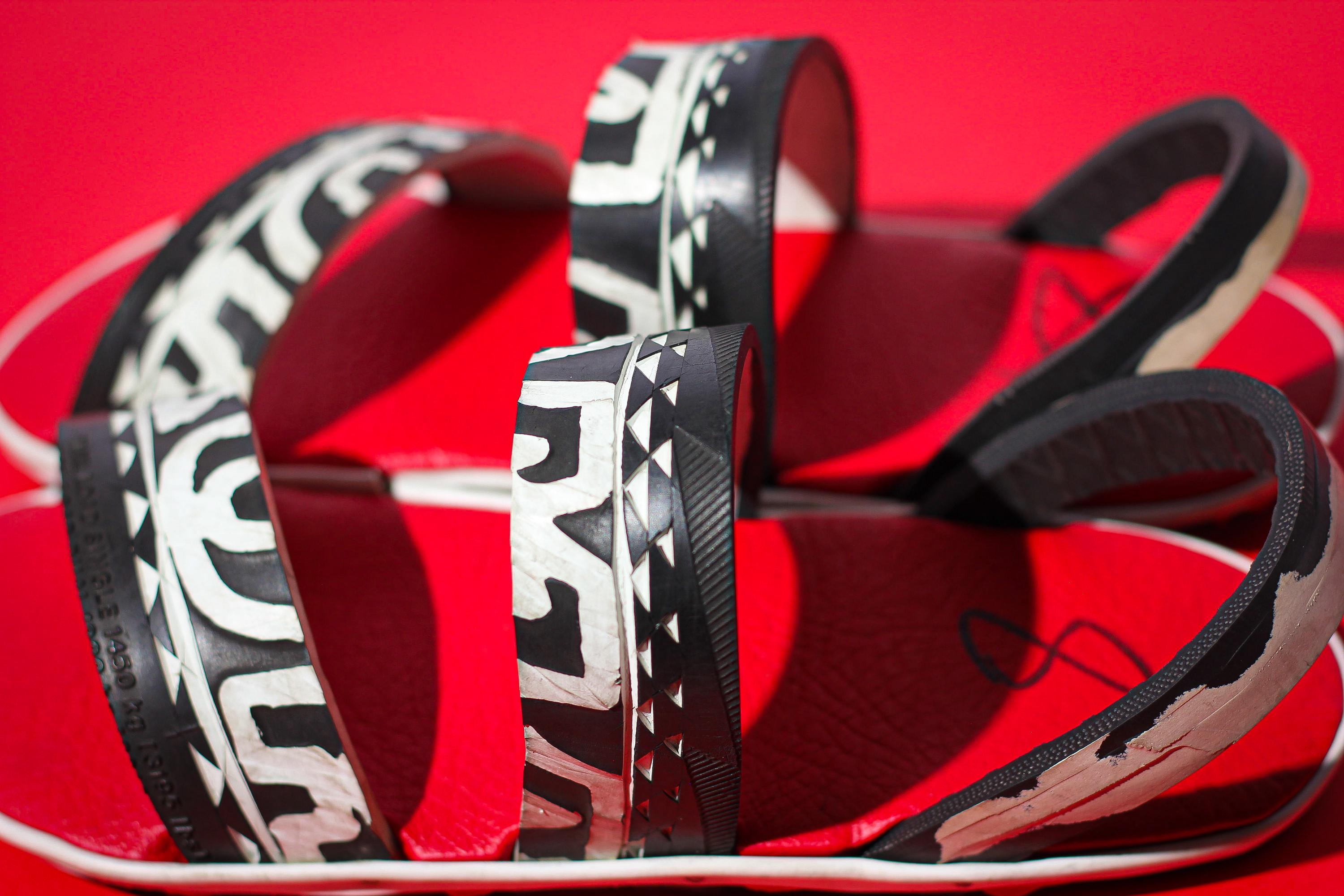 South African Hand-made Zulu Imbadada Sandals: Traditional Tyre Rubber ...