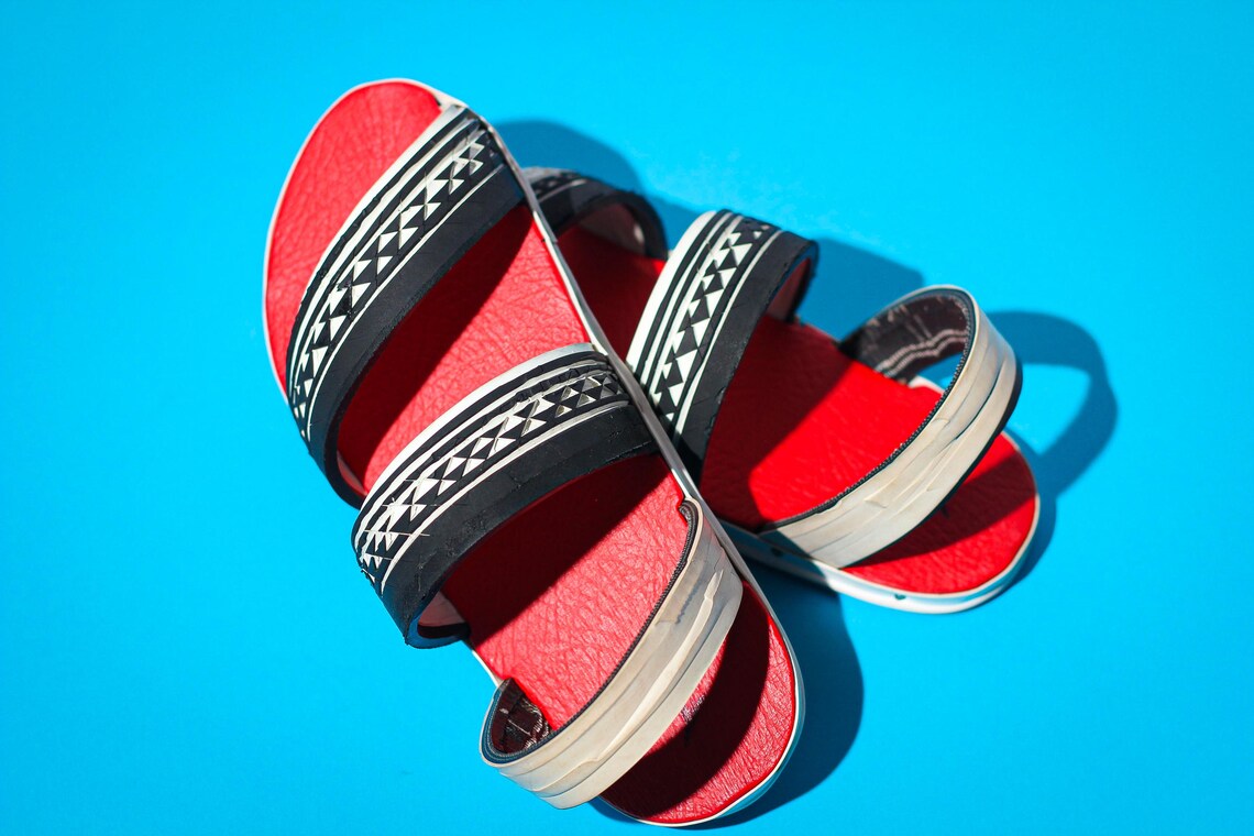 South African Hand-made Zulu Imbadada Sandals: Traditional Tyre Rubber ...