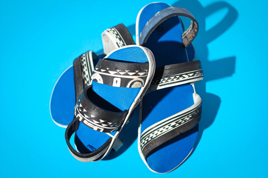 South African Hand-made Zulu Imbadada Sandals: Traditional Tyre Rubber ...