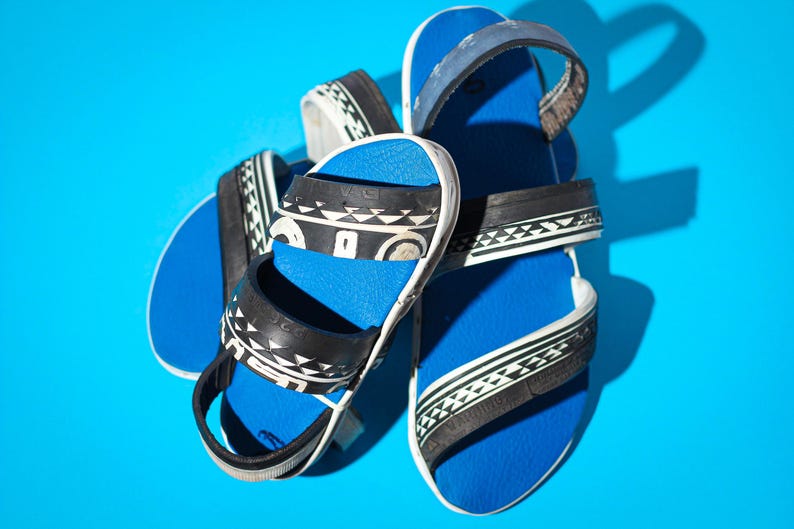 South African Hand-made Zulu Imbadada Sandals: Traditional Tyre Rubber ...