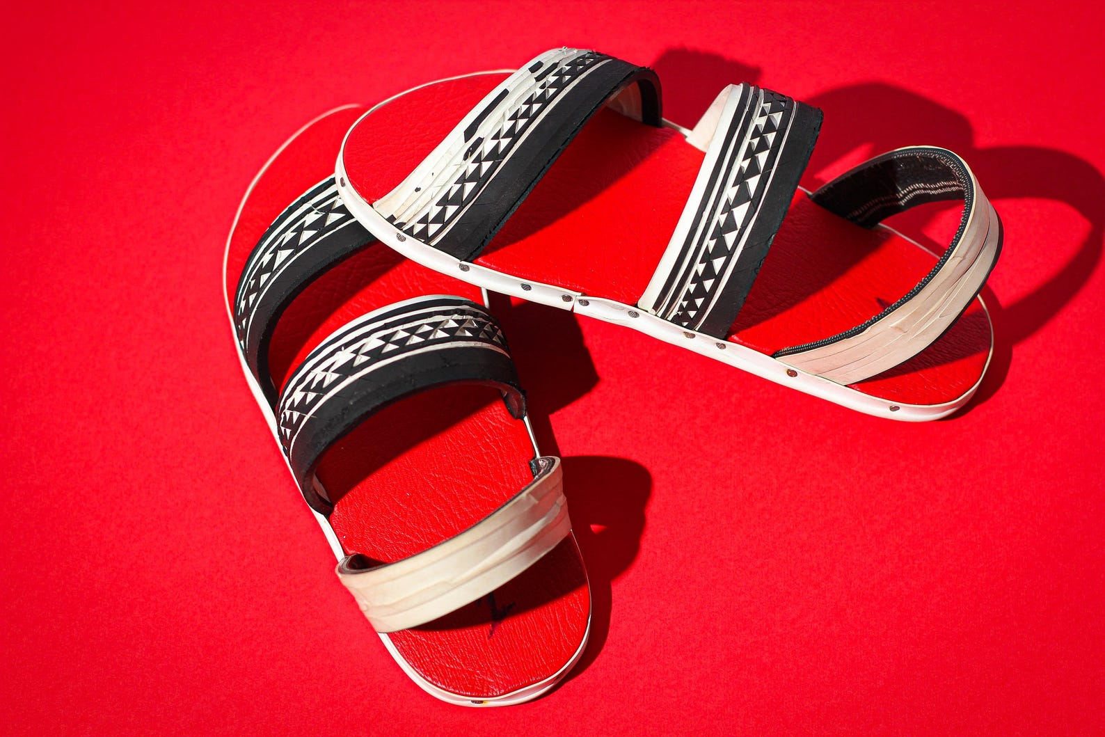 South African Hand-made Zulu Imbadada Sandals: Traditional Tyre Rubber ...