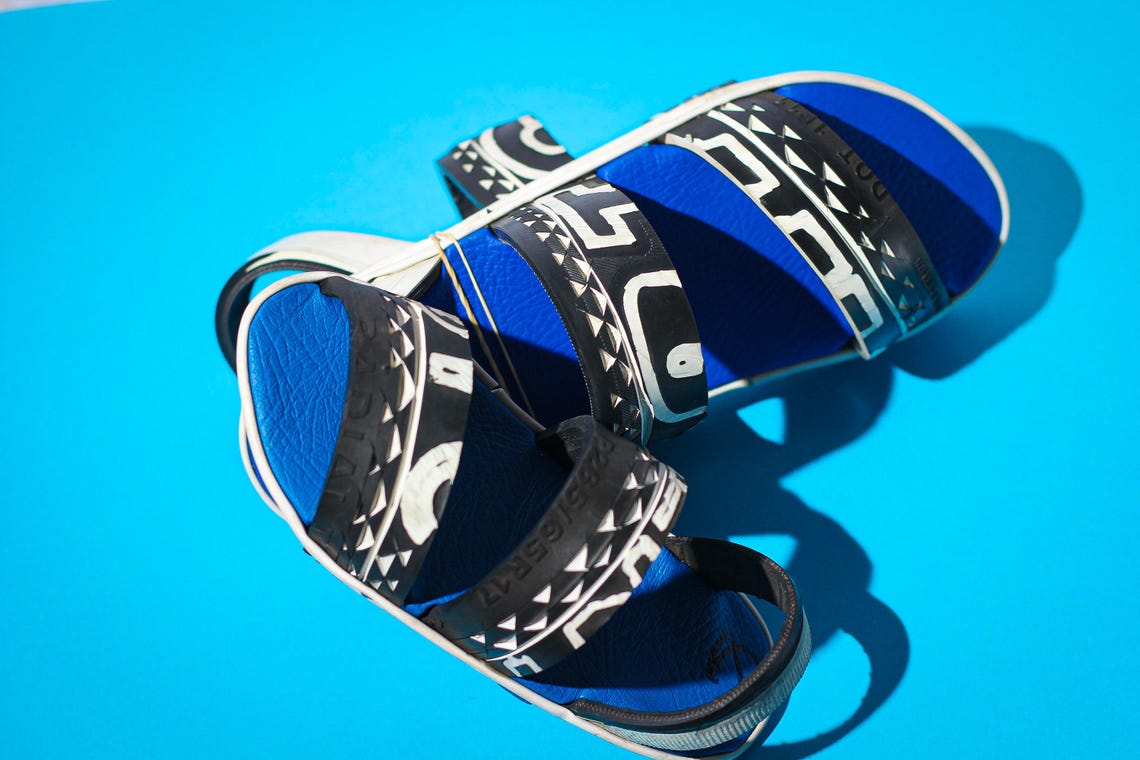 South African Hand-made Zulu Imbadada Sandals: Traditional Tyre Rubber ...