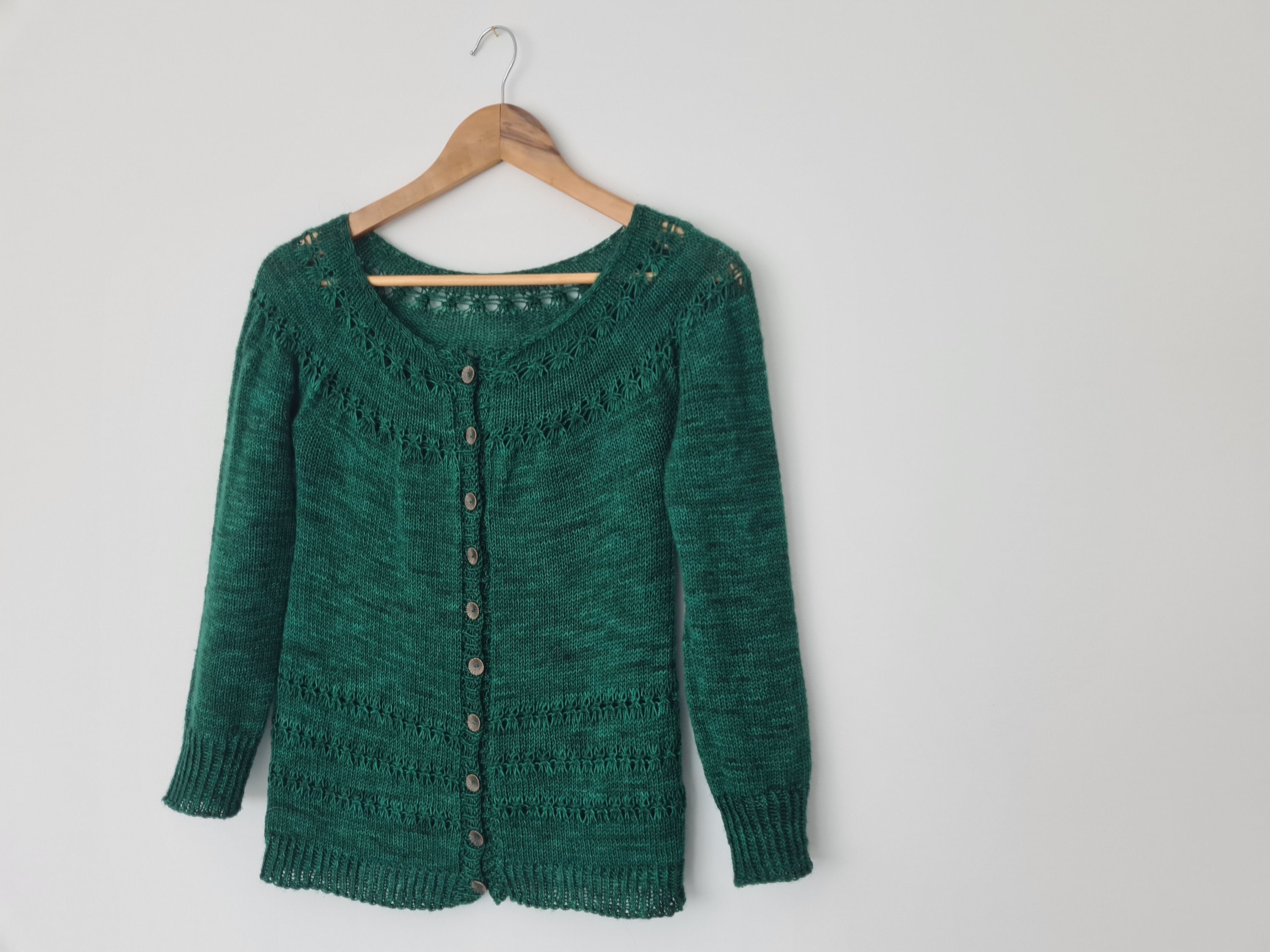 PATTERN Lace Yoke Cardigan Knitting Pattern Pdf/short and Long Sleeves ...
