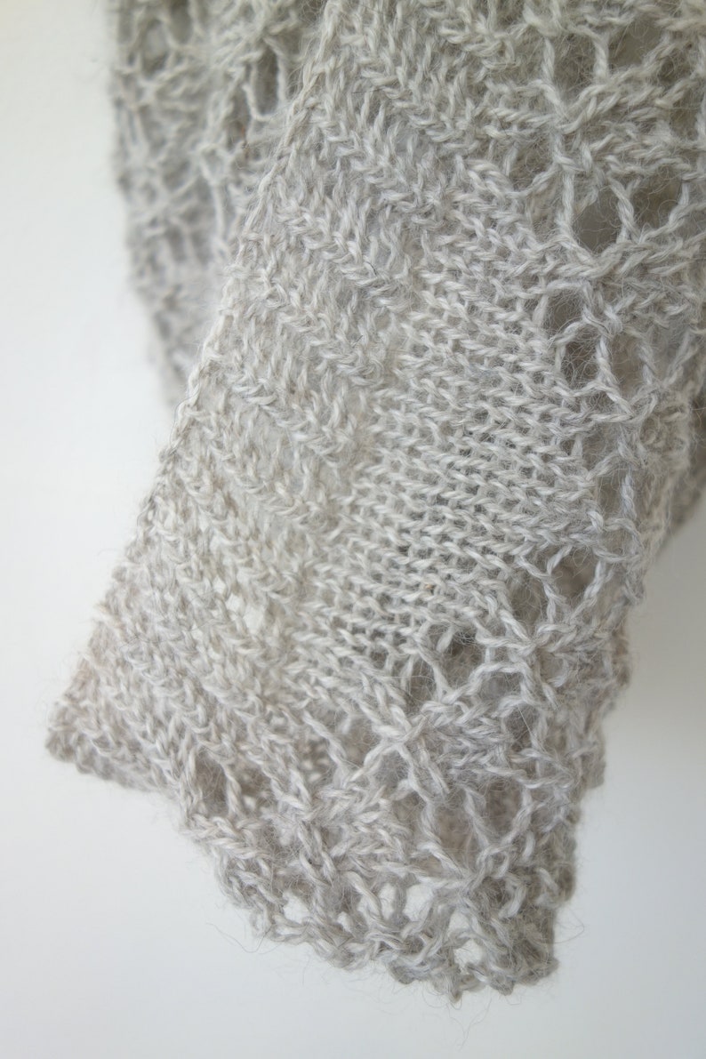 KNITTING PATTERN PDF Grey Lace Cowl / Lightweight Alpaca Lacy - Etsy