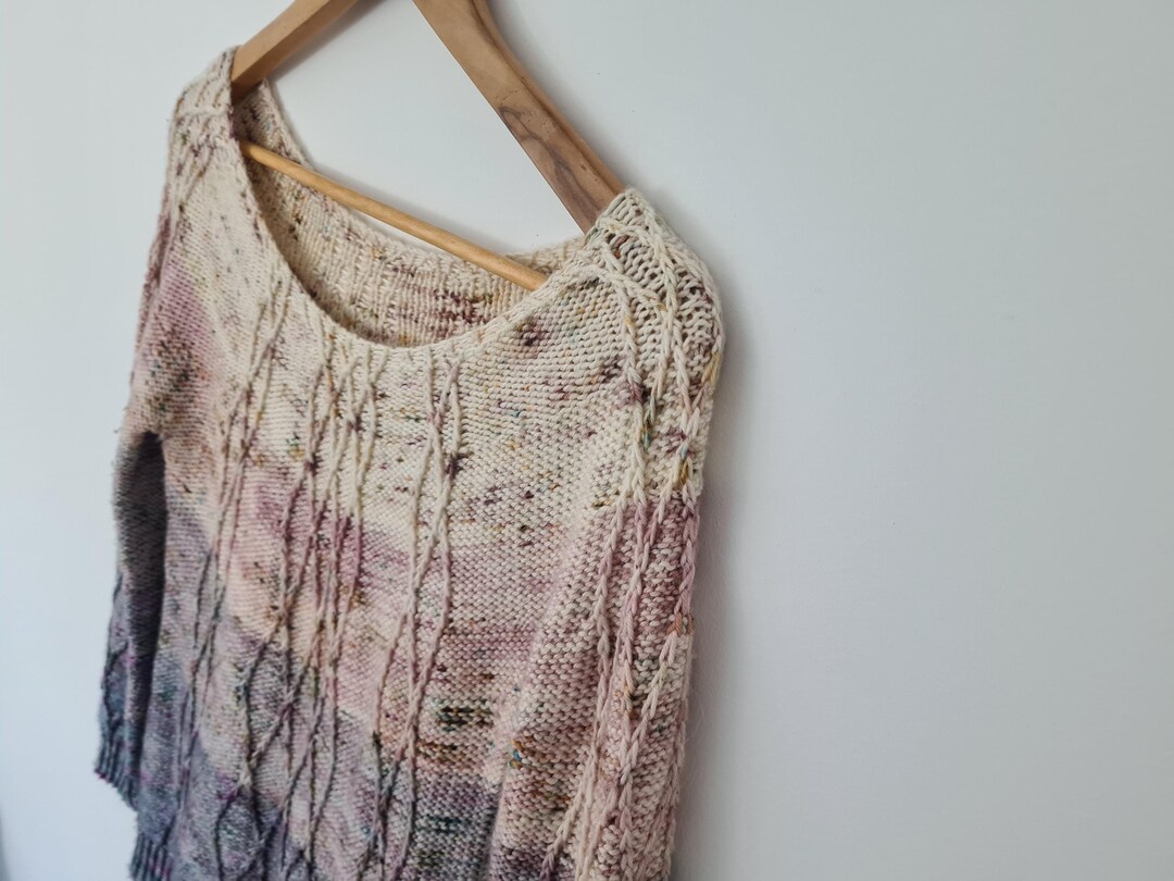 PATTERN Cabled Sweater Knitting Pattern / Five Colour Fade Knit Cable ...