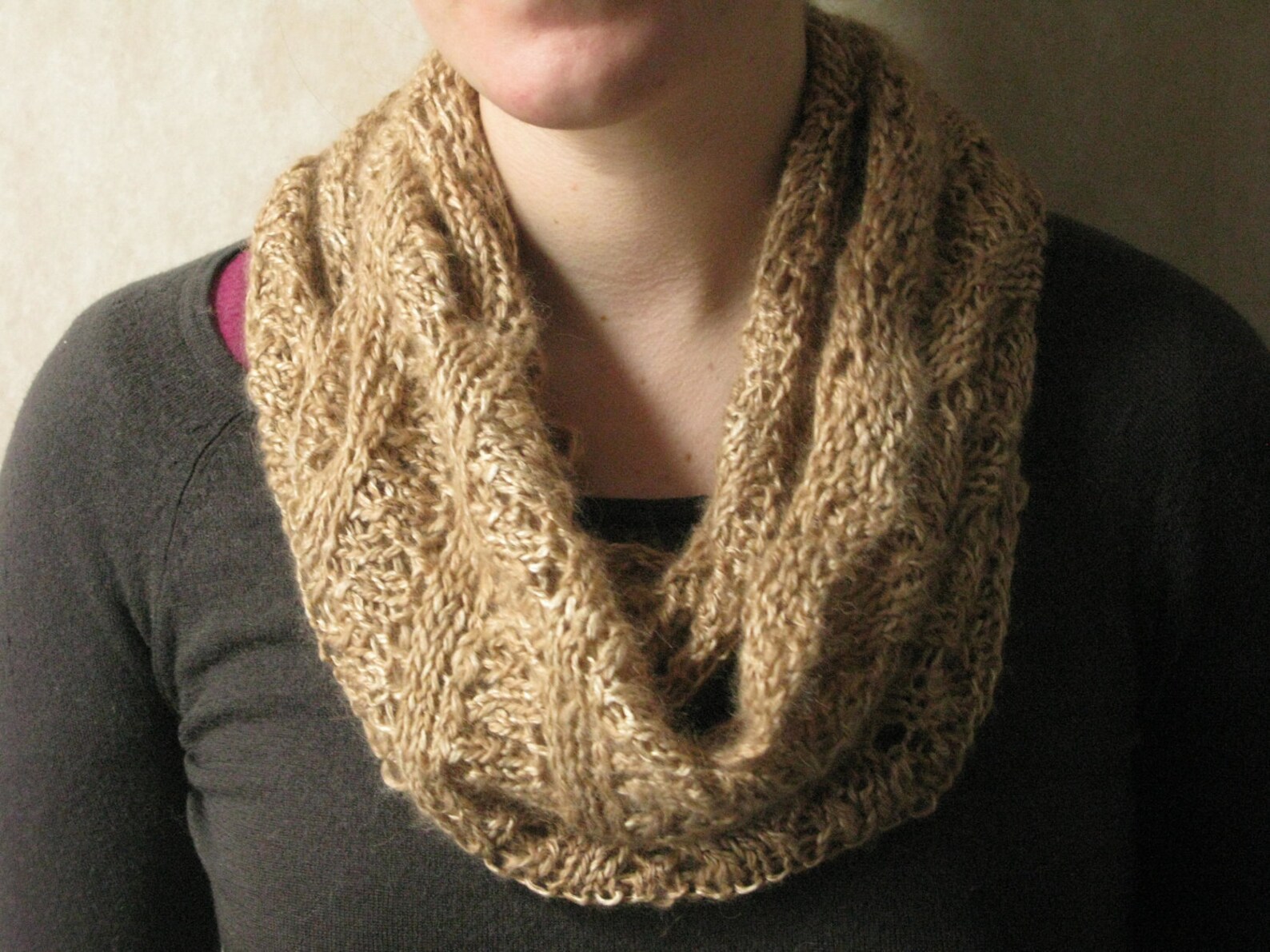 PATTERN Lace Cowl Pdf Knitting Pattern / Lacy Knitting Pattern / Aran ...