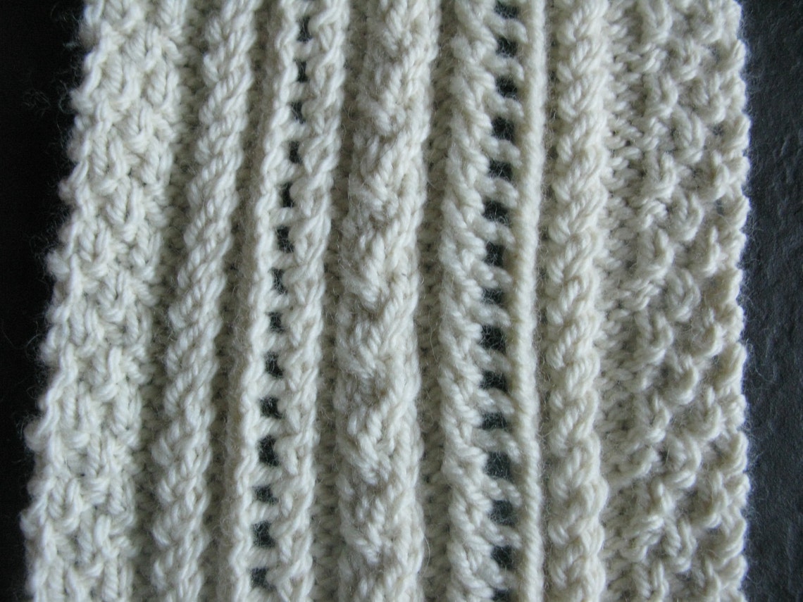 PATTERN Lace and Cable Scarf Pdf Knitting Pattern / Easy Cabled Scarf ...