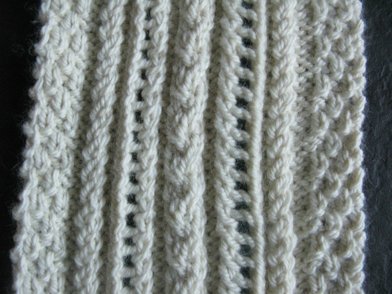 PATTERN Lace and Cable Scarf Pdf Knitting Pattern / Easy Cabled Scarf ...