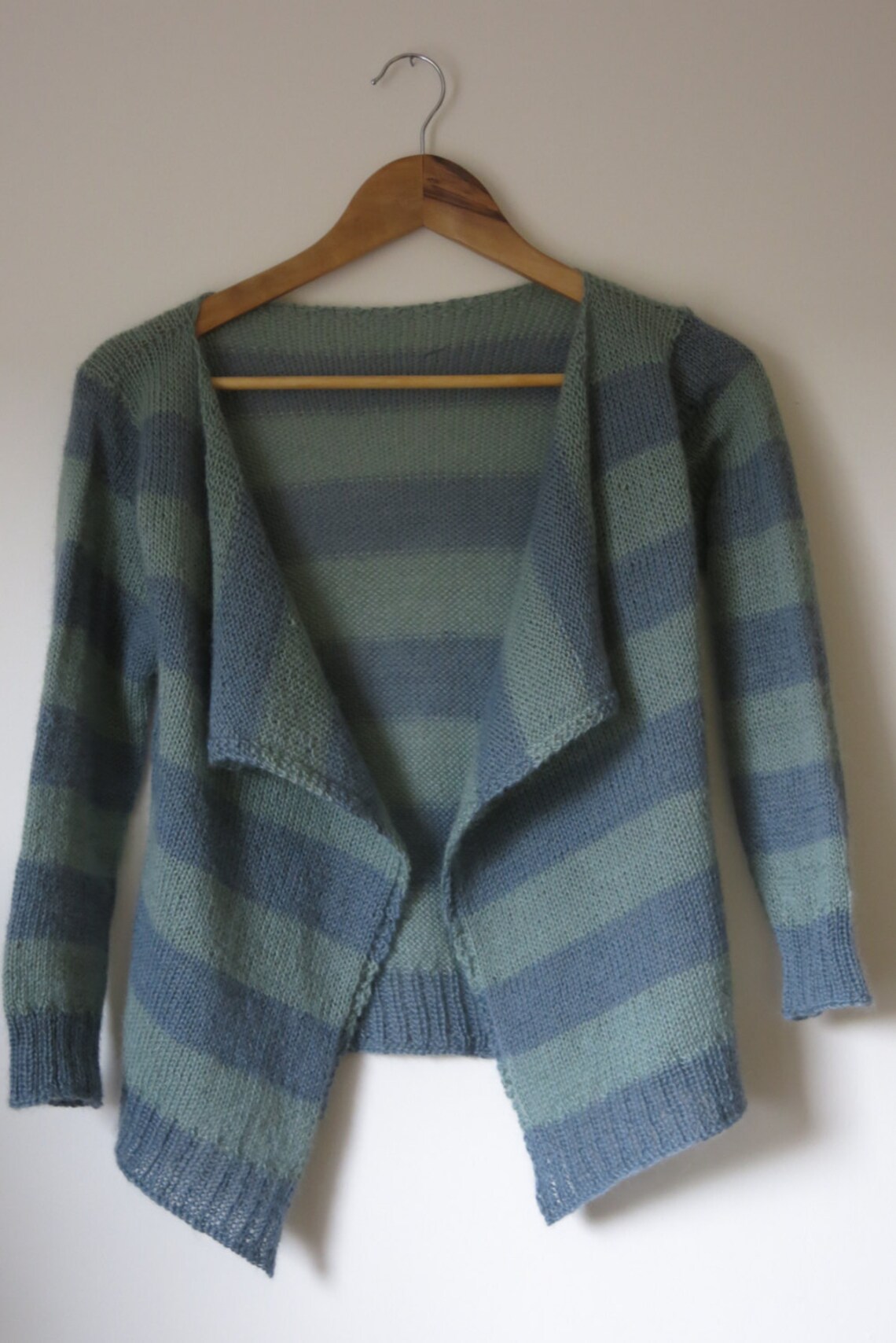 PATTERN Drape Front Stripe Cardigan Knitting Pattern Pdf / Stripy ...