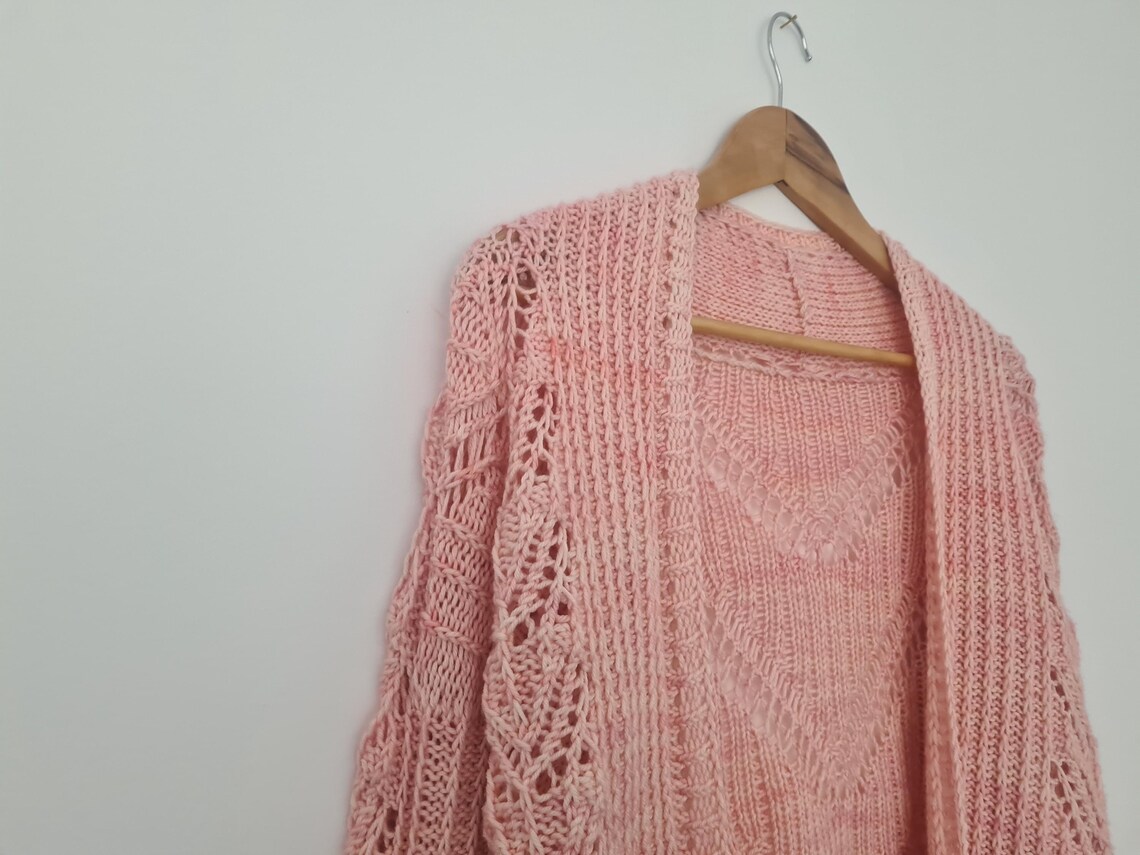 PATTERN Lacy Shawl Collar Cardigan Pattern Pdf / Saddle Shoulder ...