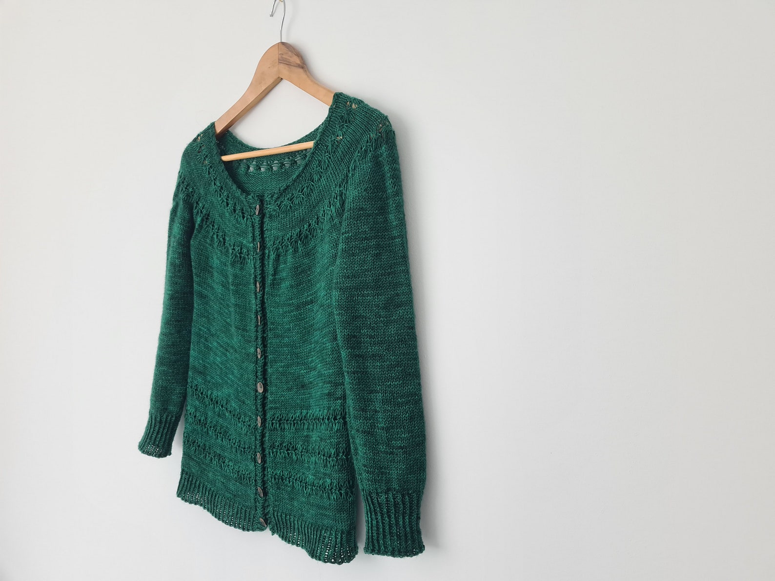 PATTERN Lace Yoke Cardigan Knitting Pattern Pdf/short and Long Sleeves ...