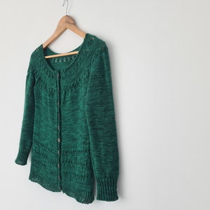 PATTERN Lace Yoke Cardigan Knitting Pattern Pdf/short and Long Sleeves ...