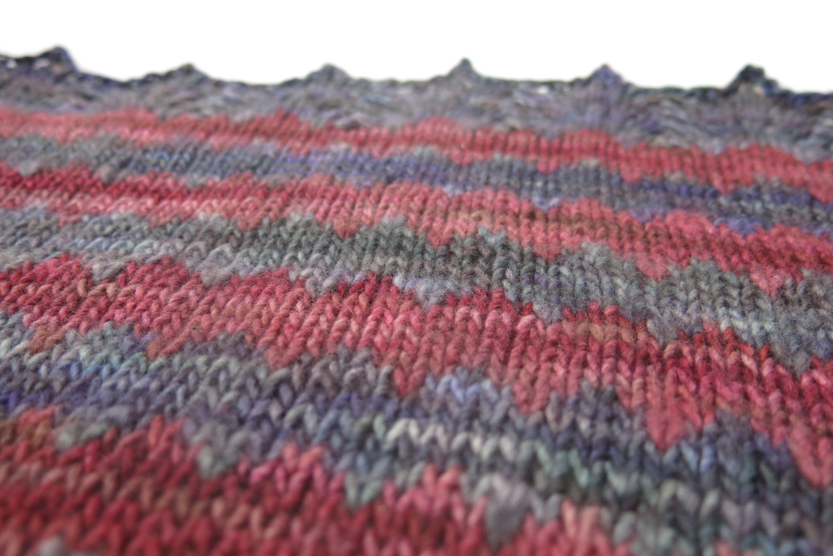 PATTERN Zigzag Stripe Lace Edge Shawl/stripy Triangular Shawl - Etsy