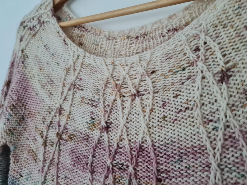 PATTERN Cabled Sweater Knitting Pattern / Five Colour Fade Knit Cable ...