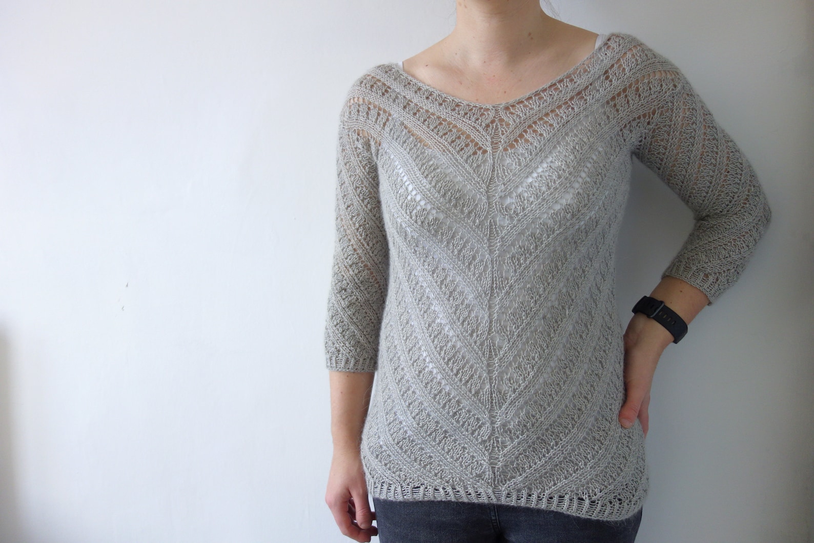 PATTERN Lace Sweater Knitting Pattern / 4 Ply Sweater Pattern Diagonal ...