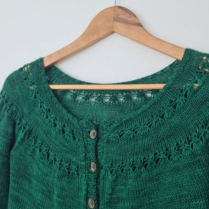 PATTERN Lace Yoke Cardigan Knitting Pattern Pdf/short and Long Sleeves ...