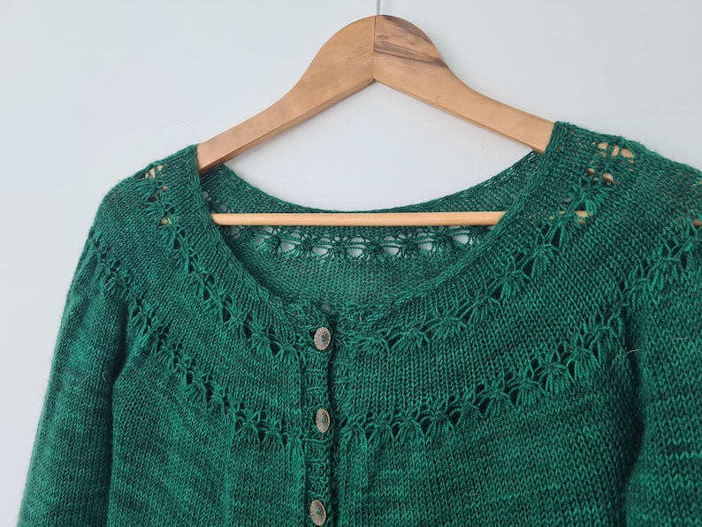 PATTERN Lace Yoke Cardigan Knitting Pattern Pdf/short and Long Sleeves ...