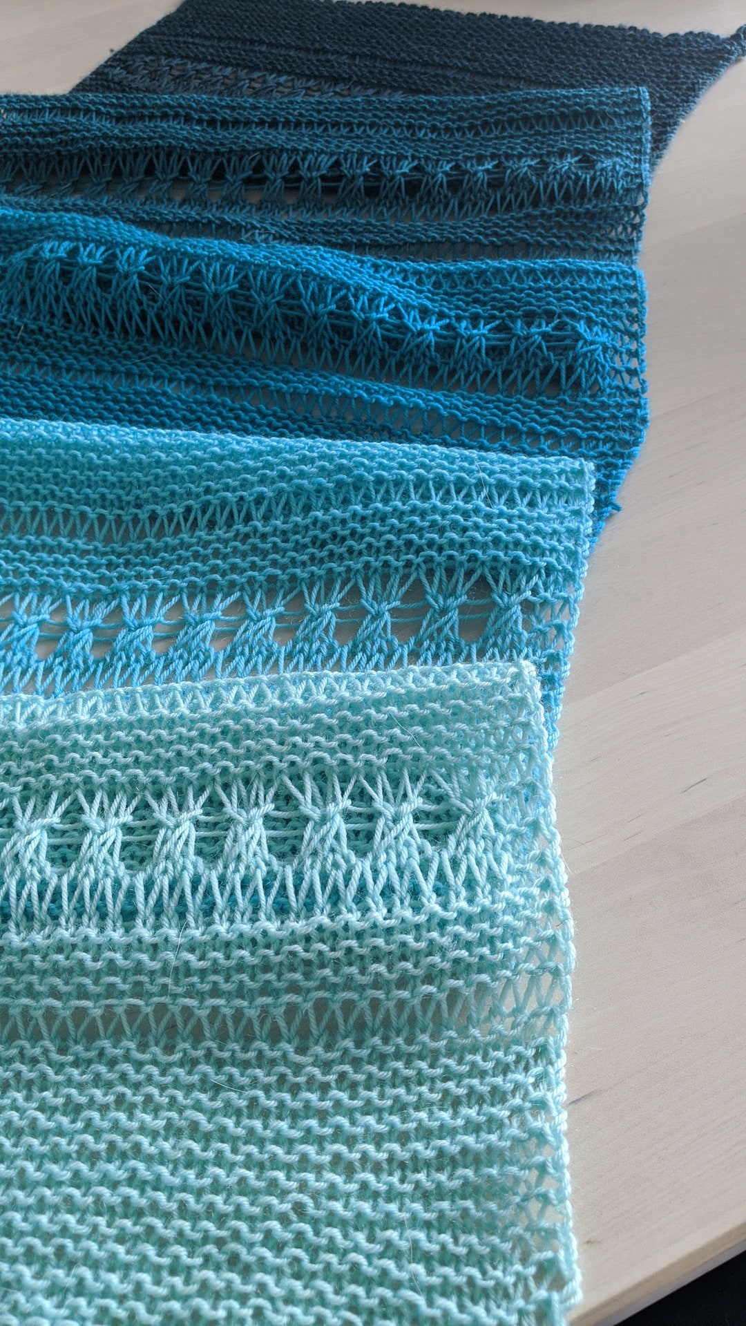 PATTERN gradient lace scarf / mini skein shawl knitting pattern ...