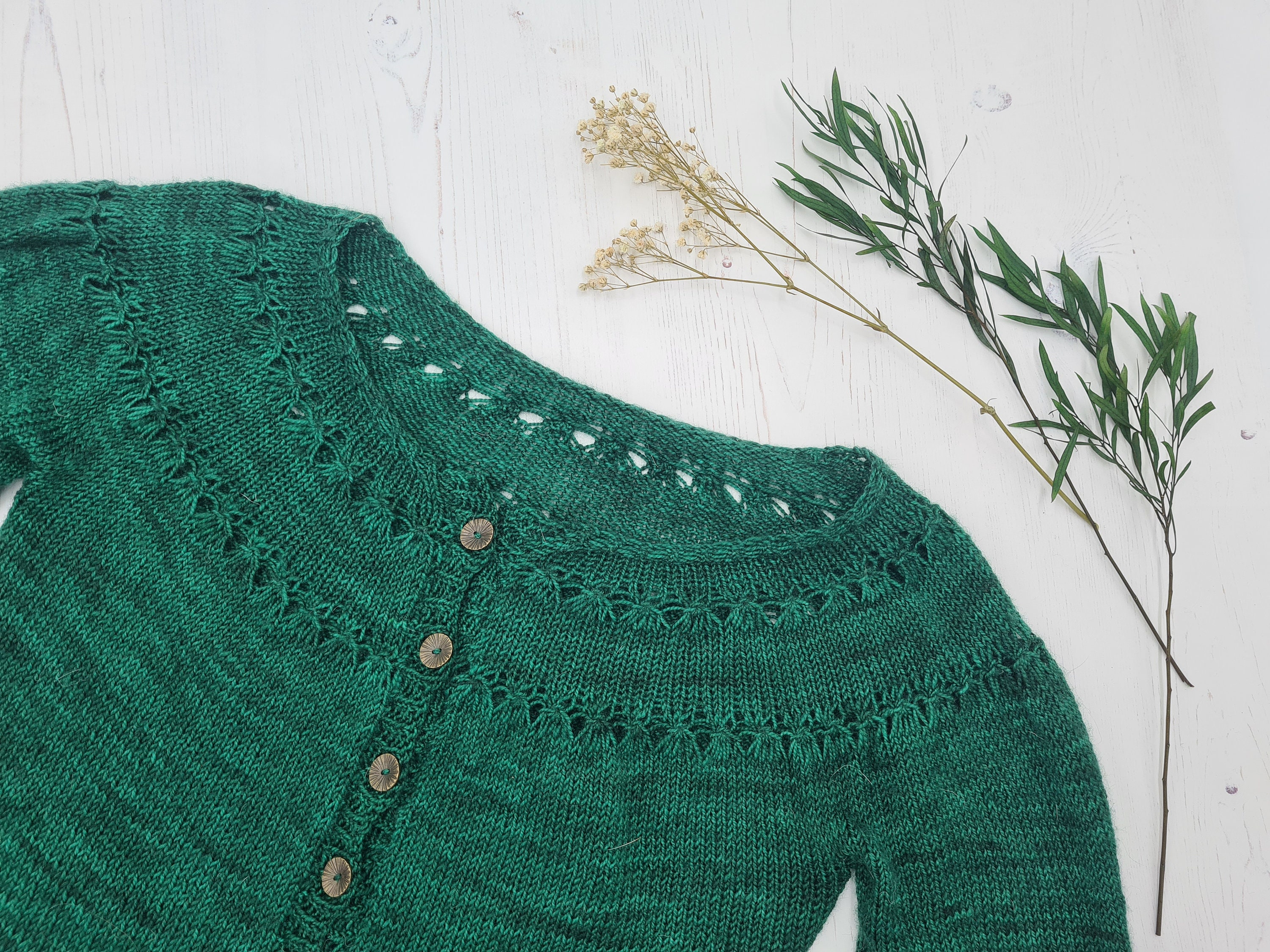 PATTERN Lace Yoke Cardigan Knitting Pattern Pdf/short and Long Sleeves ...