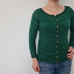 PATTERN Lace Yoke Cardigan Knitting Pattern Pdf/short and Long Sleeves ...