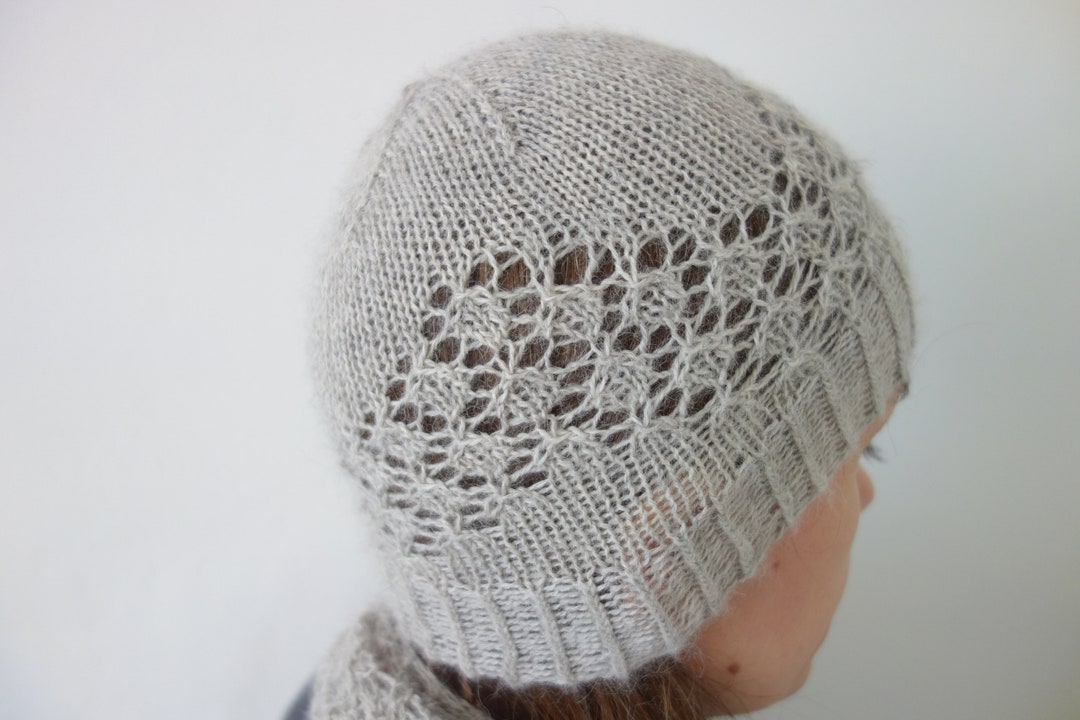 KNITTING PATTERN PDF Grey Lace Hat Knitting Pattern / Lightweight ...