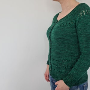 PATTERN Lace Yoke Cardigan Knitting Pattern Pdf/short and Long Sleeves ...