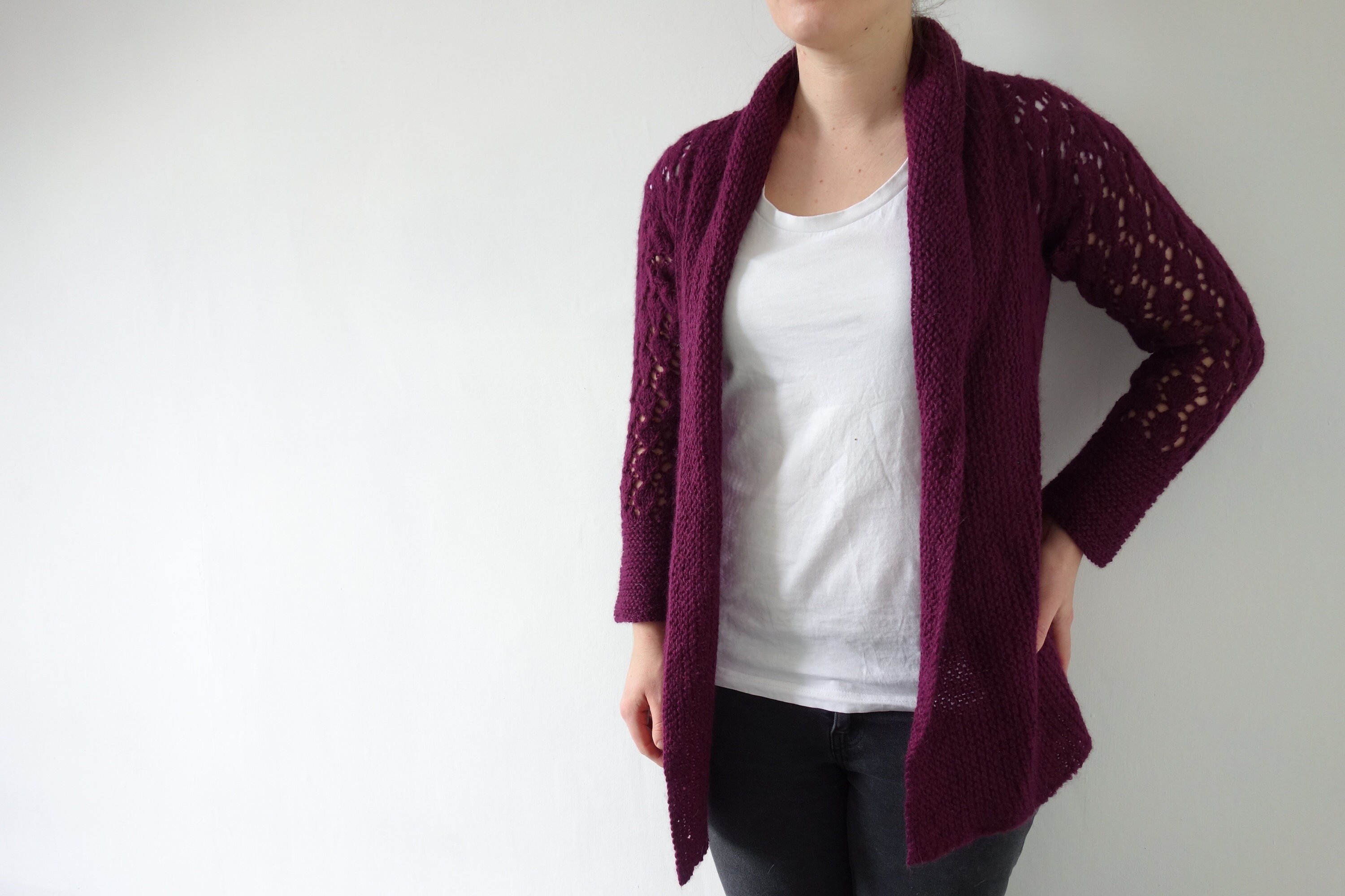 PATTERN Lace Cardigan Knitting Pattern / Lacy Cardigan Tutorial / Dk ...
