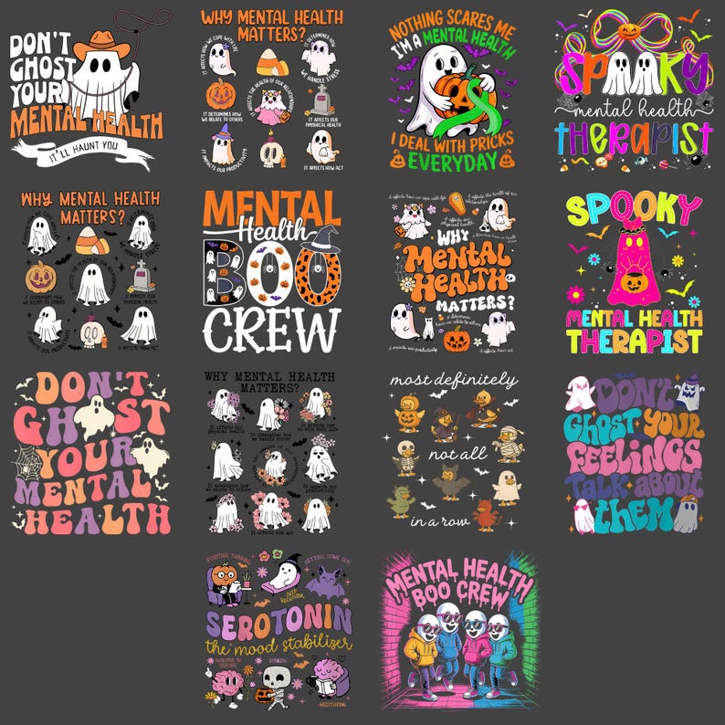 Spooky Mental Health Therapist Halloween PNG, Funny Ghost Psychologist ...