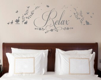 Relax and Unwind Quote Matt Vinyl Wall Art Sticker Decal | Etsy