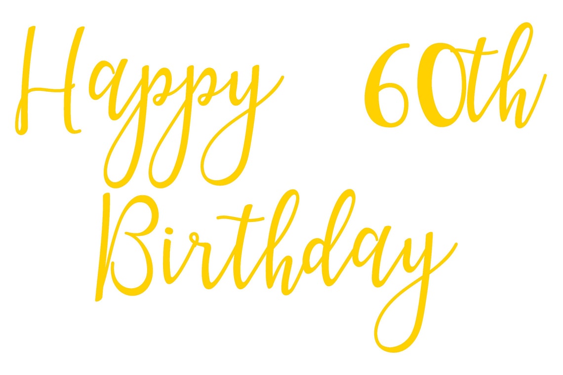 Happy 60th Birthday Vinyl Sticker Decal Labels for Glasses | Etsy