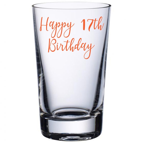 Happy 17th Birthday Vinyl Sticker Decal Labels for Glasses - Etsy