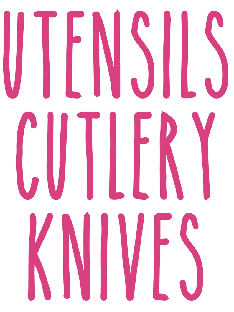 Utensils Cutlery Knives Vinyl Sticker Decal Labels for - Etsy