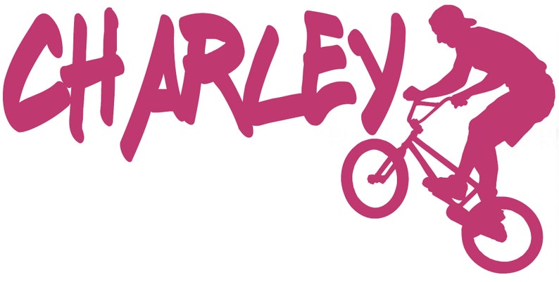 Personalised Name, BMX, Vinyl Wall Art Sticker, Decal. Home, Wall Decor ...