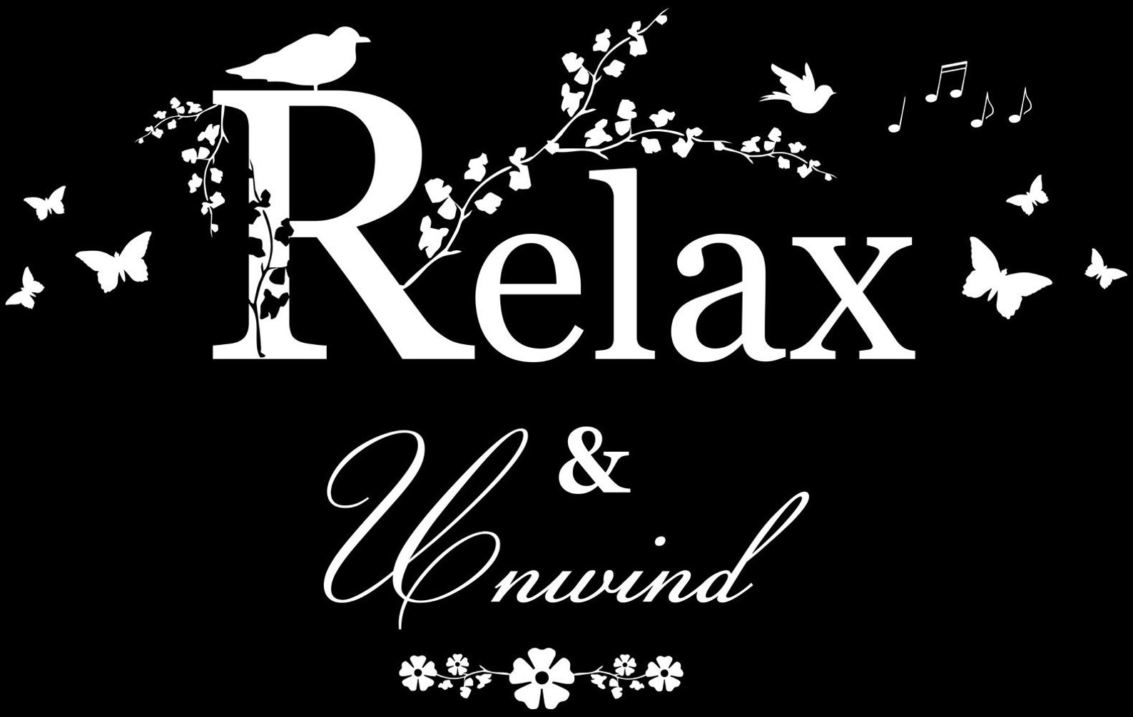 Relax and Unwind Quote - Matt Vinyl Wall Art Sticker Decal Mural ...