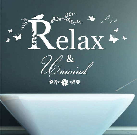 Relax and Unwind Quote Matt Vinyl Wall Art Sticker Decal | Etsy