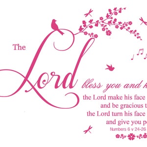 Numbers 6 V 24-26 NIV Christian Bible Verse Quote Vinyl Wall Art ...