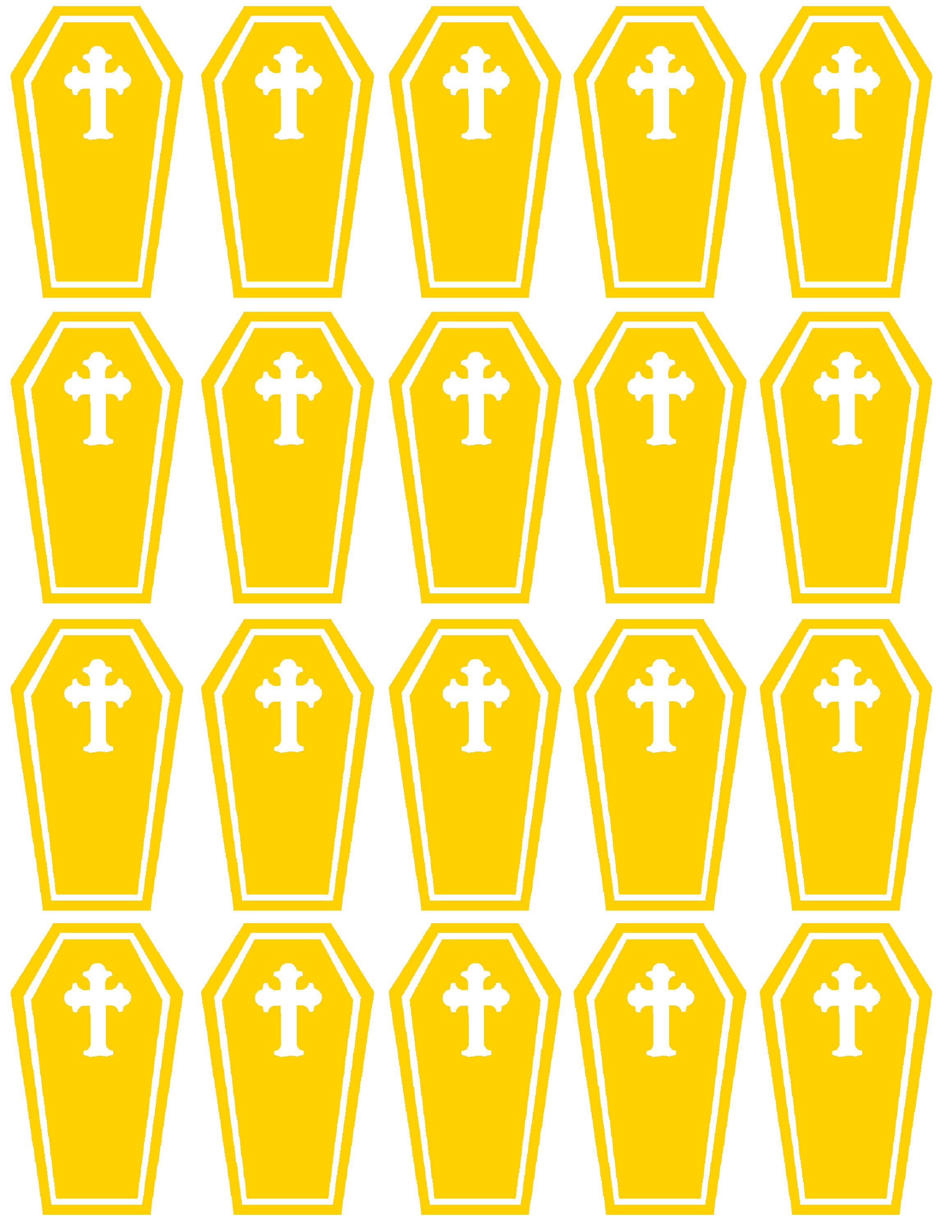 20 X Vinyl Coffin Shaped Stickers Decal Mural. Halloween | Etsy