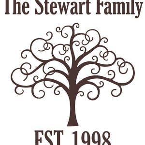 Personalised Family Tree Vinyl Wall Art Sticker Decal Mural. - Etsy