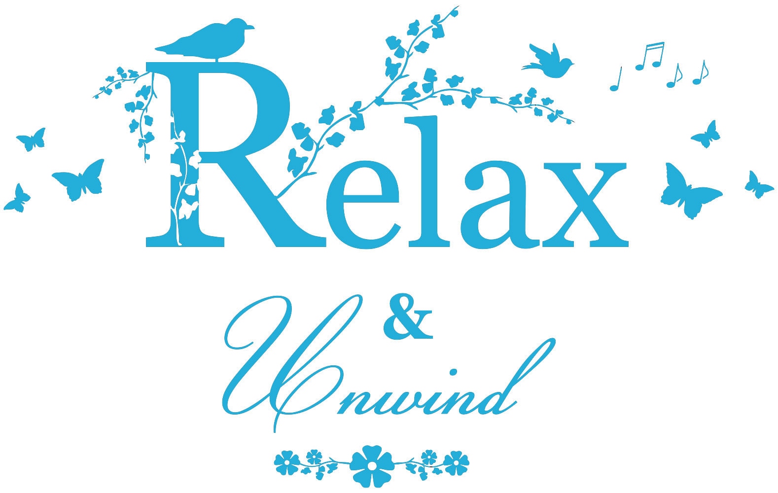 Relax and Unwind Quote Matt Vinyl Wall Art Sticker Decal - Etsy UK